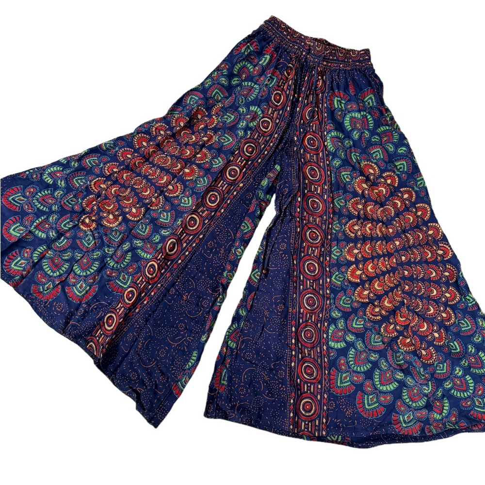 Earthbound Ladies Hippie Gypsy Wide Leg Pants Size Me… - Gem